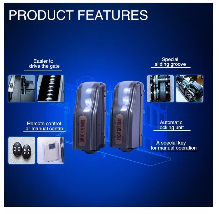 Motorized swing gate operator, automatic swing gate opener, gate actuator